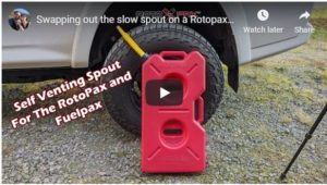 Swapping out the slow spout on a Rotopax/Fuelpax to a faster self ...